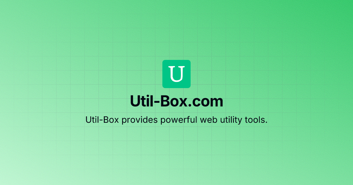 Util-Box - Web Utility Tools for Developers
